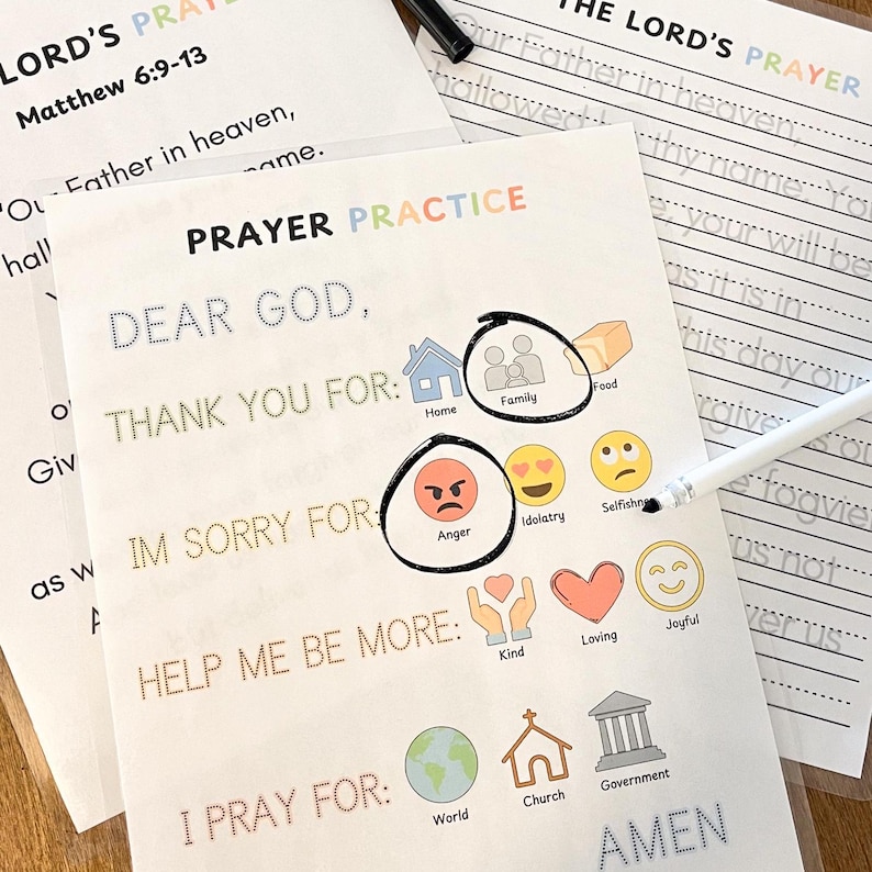 The Lord's Prayer Practice Printable Activity, Christian Homeschool ...