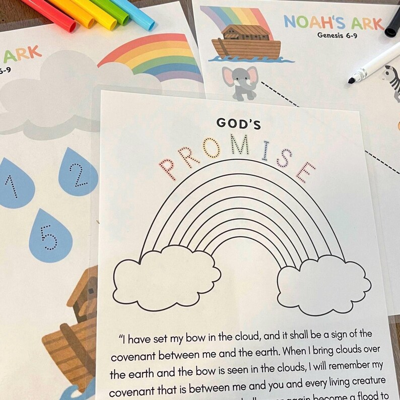 Noah's Ark Printable Bible Activity, God's Promise, Christian ...