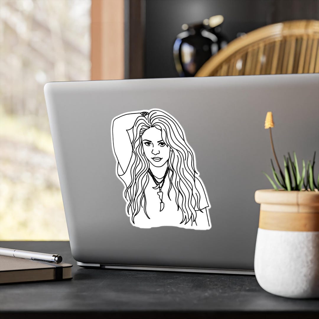 Hand-drawn Vinyl Shakira Decals, Cool Stickers for Laptops, Water ...