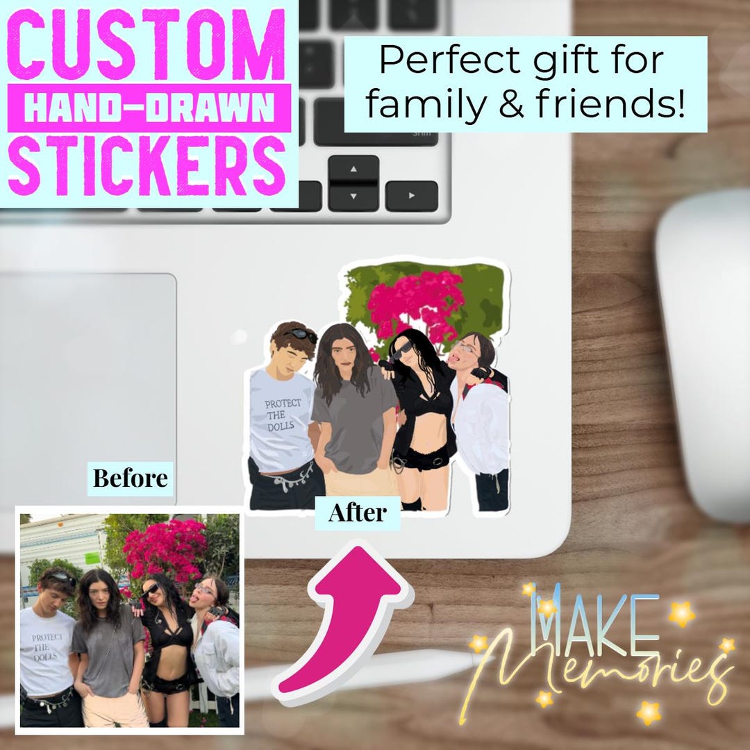 Custom, Hand-drawn Stickers for Families & Friends, Personalized Gifts ...