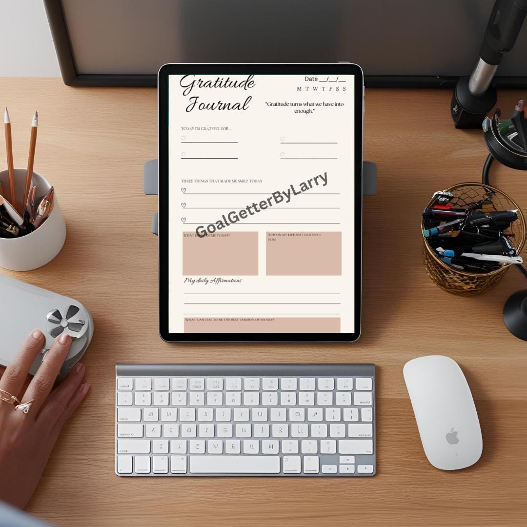 Gratitude Journal Printable | Daily Affirmation & Reflection Page ...