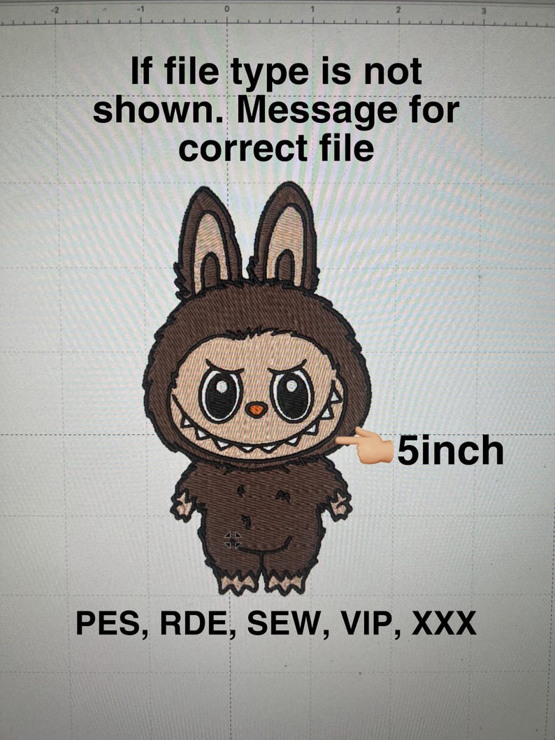 Labubu Embroidery Design - Etsy