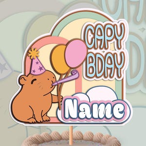 Shaker 3d Cake Topper Capybara Capy Bday Template SVG - Etsy