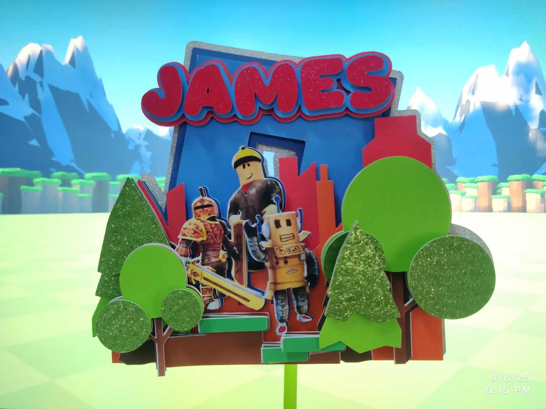 Roblox 3D Cake Topper Shaker Building Background SVG PNG Template - Etsy