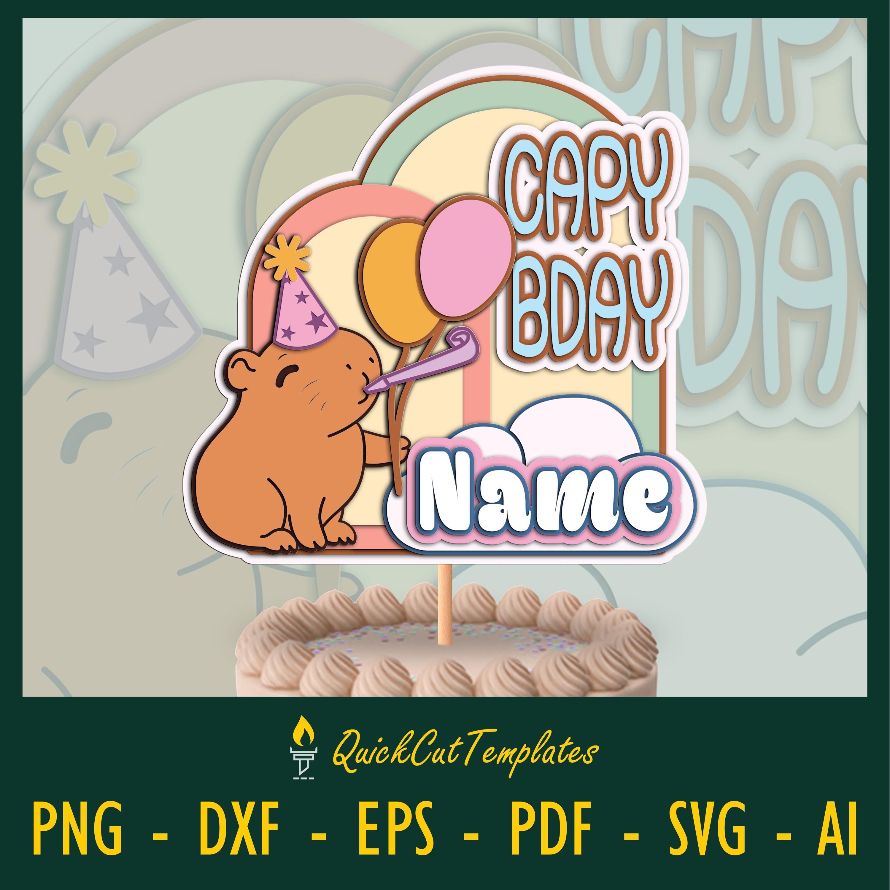 Shaker 3d Cake Topper Capybara Capy Bday Template SVG - Etsy