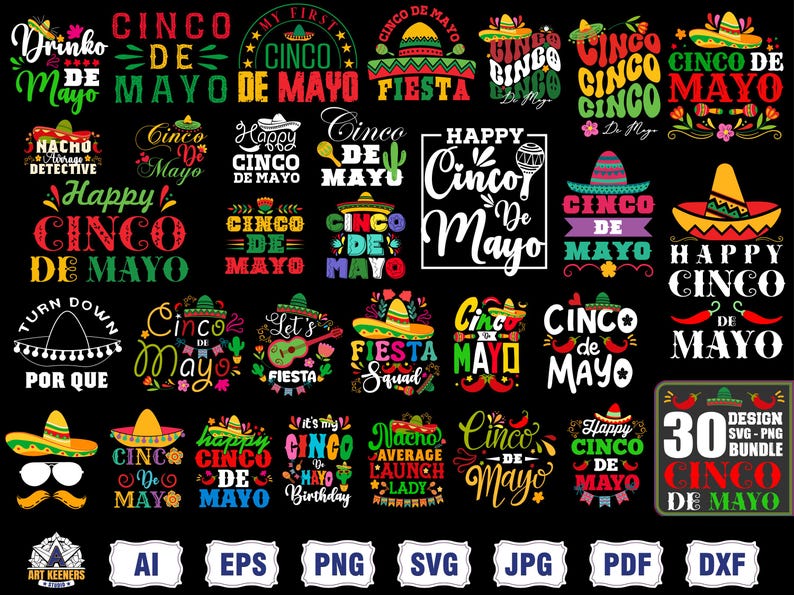 600+ Cinco De Mayo Svg Png Bundle, Let's Fiesta Png Svg, Mexico Tequila ...