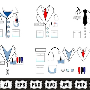 Doctor Shirt Svg Png Bundle , Doctor Jacket Svg, Nurse Uniform Svg ...