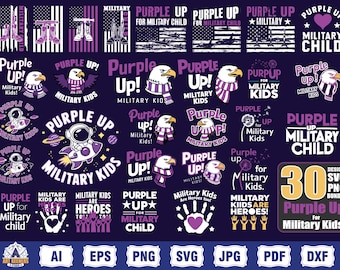 Military Svg, Purple up for Military Child Png Svg Bundle, Military ...