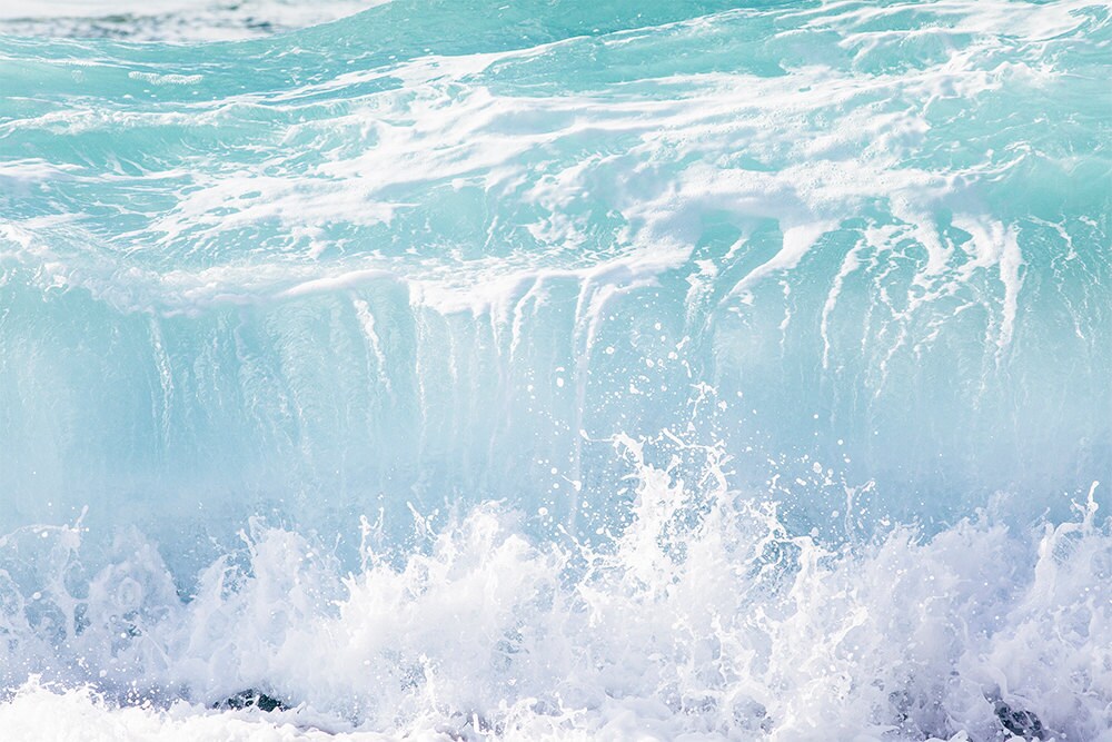Large Scale Beach Photography, Aqua Blue, Ocean Art, Beach Print, Surf ...
