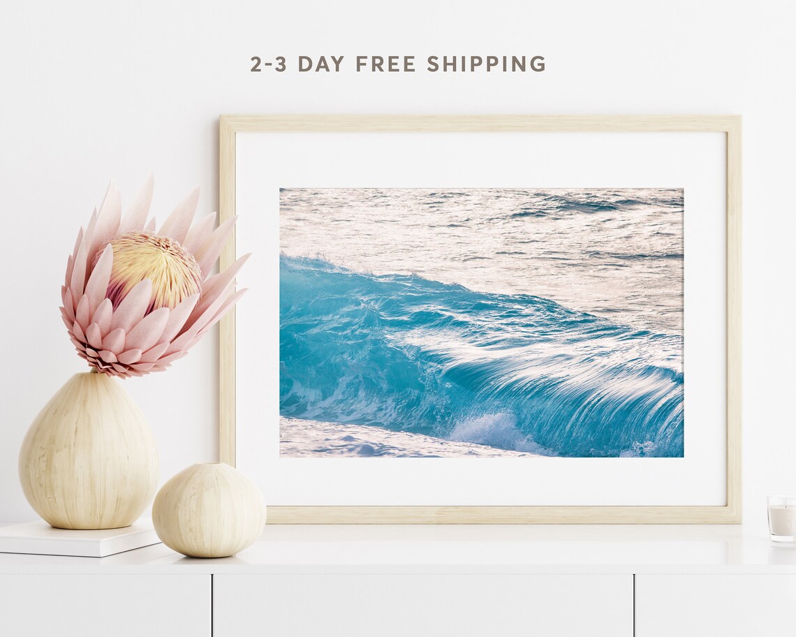Wave Print Surf Photography Surf Print Beach Coastal Wall - Etsy