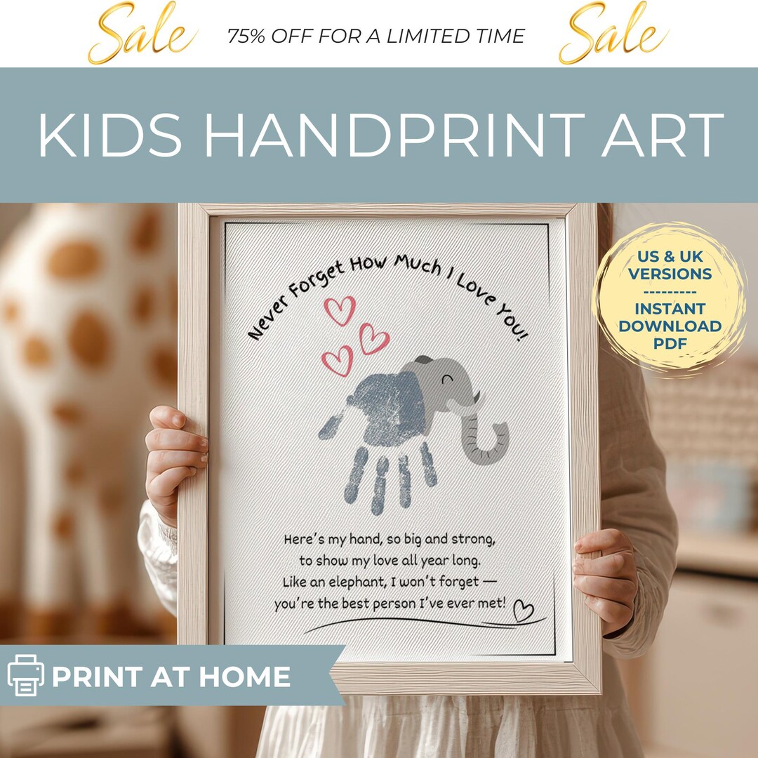 Elephant Handprint Craft Printable | Never Forget How Much I Love You ...