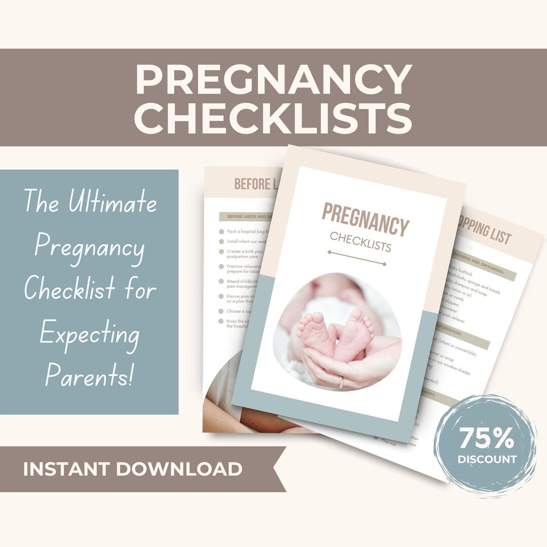 Pregnancy Checklist | Baby Prep, Labor, Postpartum (instant Download ...