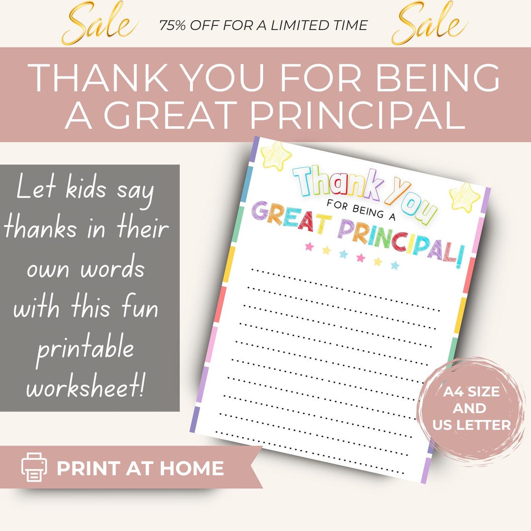 Thank You Principal Printable | Principal Appreciation Gift From ...