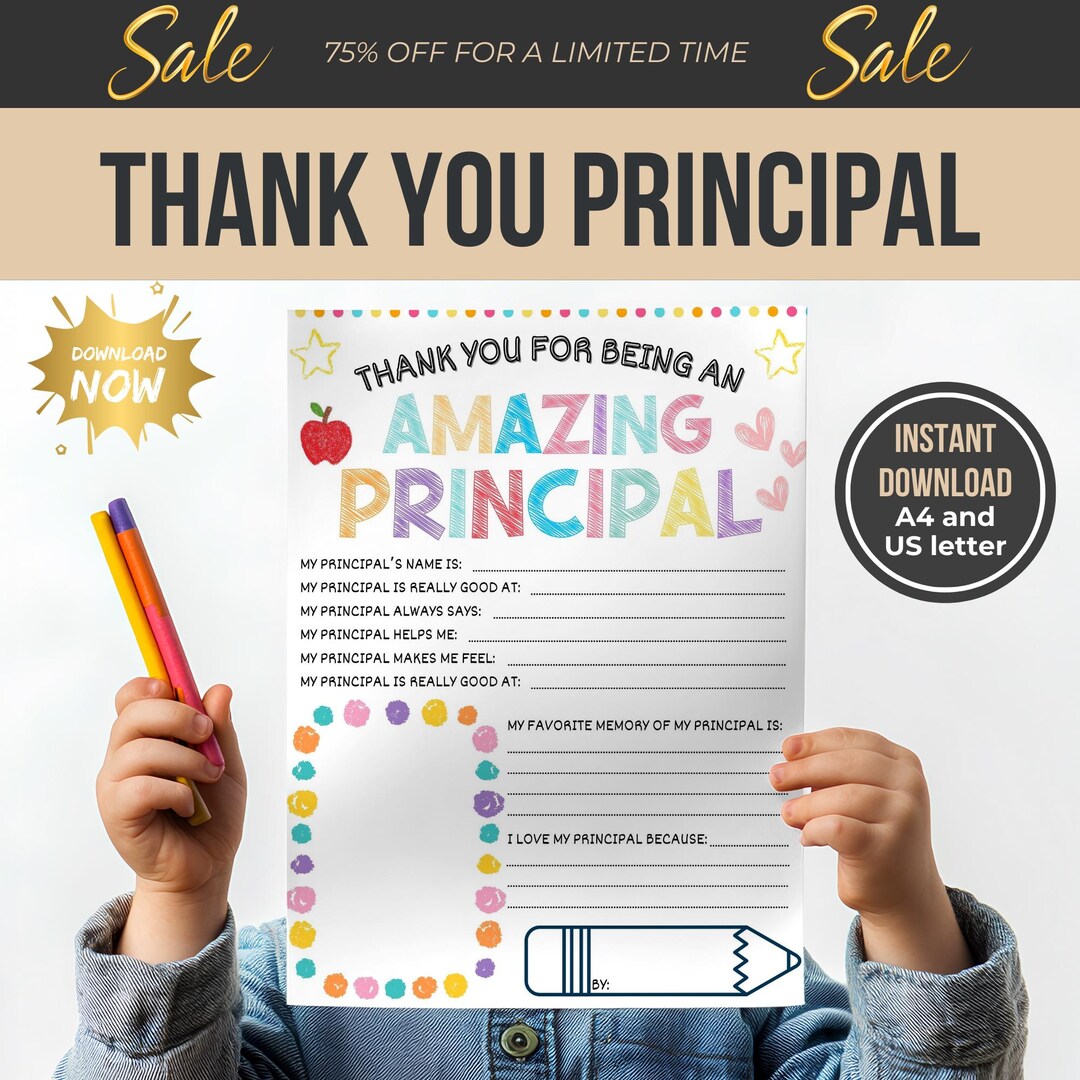 Thank You Principal Printable PDF | Principal Appreciation Gift From ...