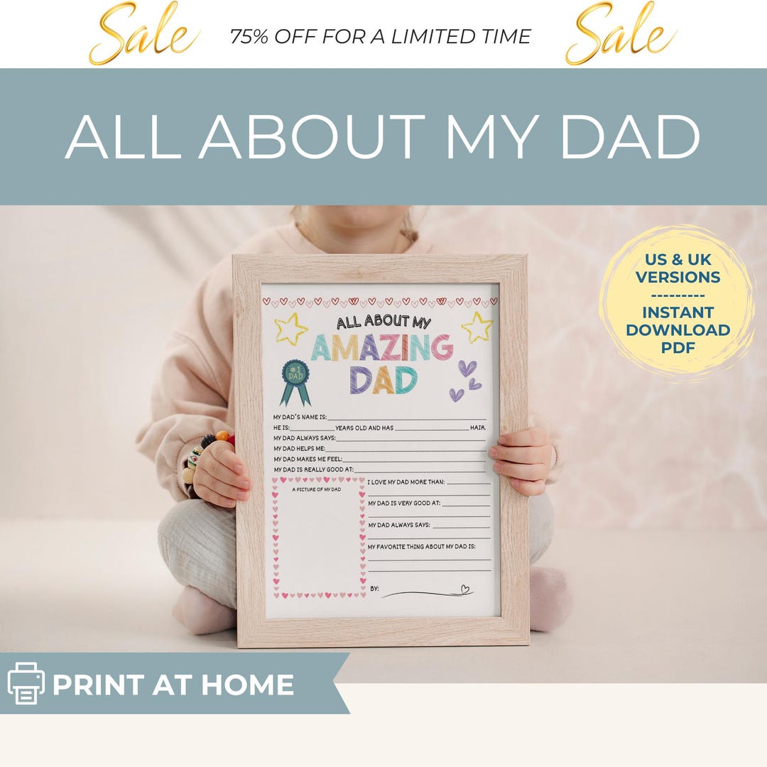 All About My Amazing Dad Printable | Father’s Day Worksheet for Kids ...