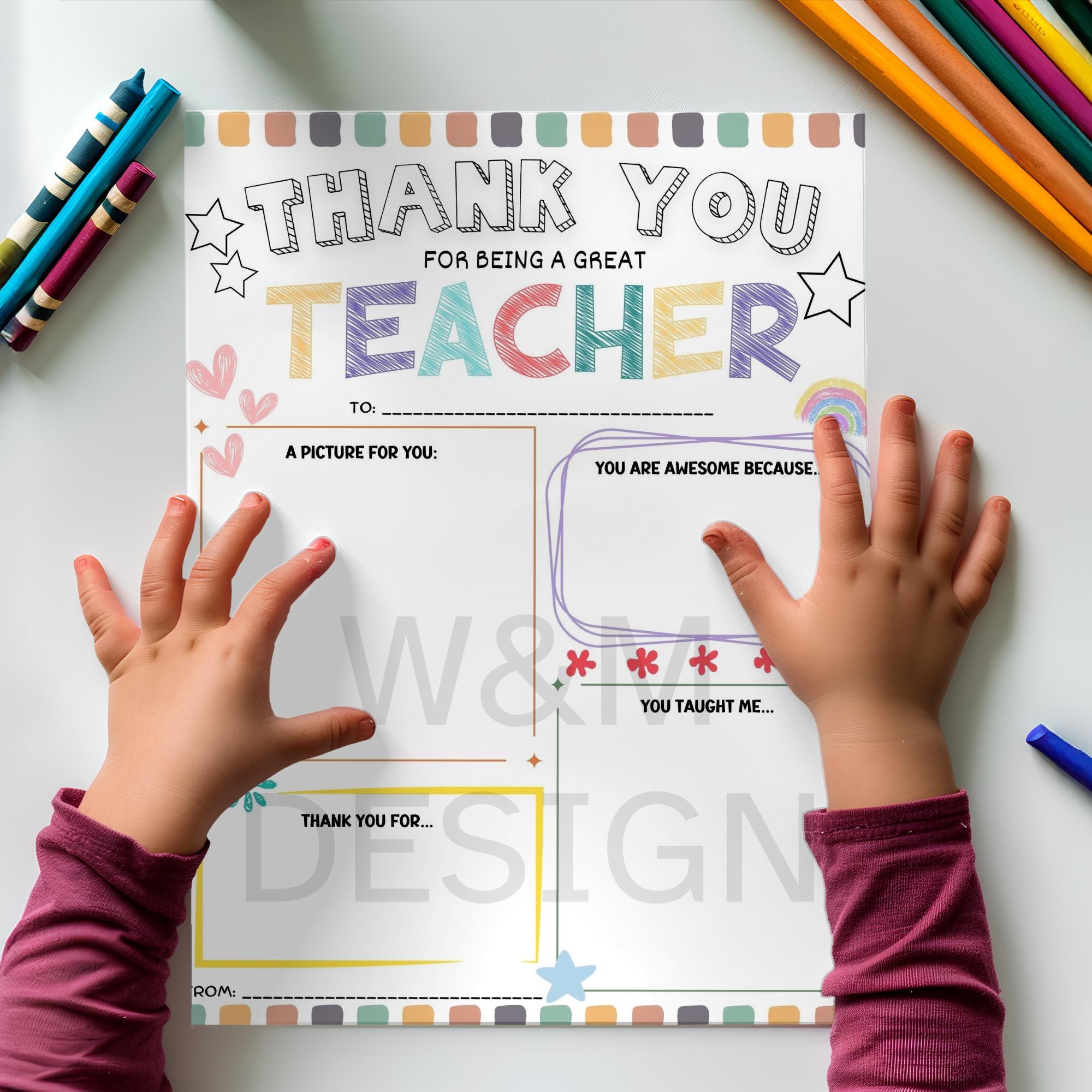 Teacher Appreciation Printable PDF | Thank You for Being a Great ...