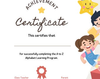Printable ABC Graduation Certificate for Kids - Etsy