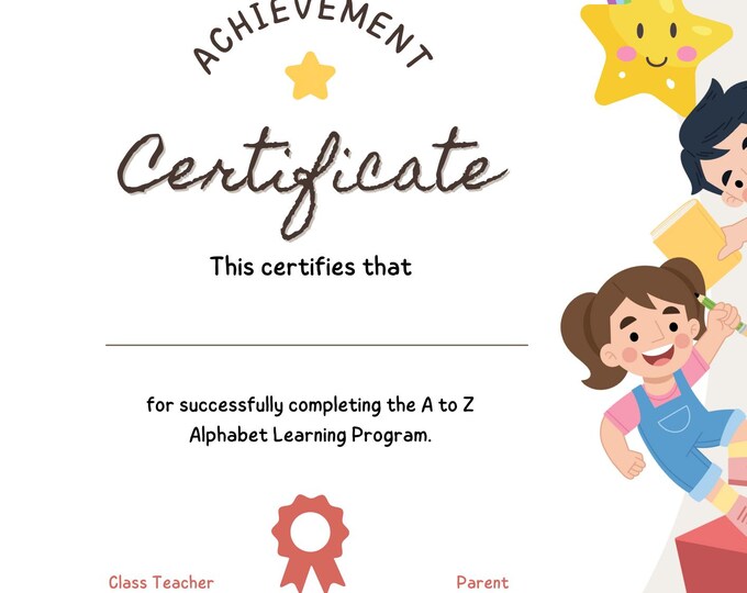 Printable ABC Graduation Certificate for Kids - Etsy