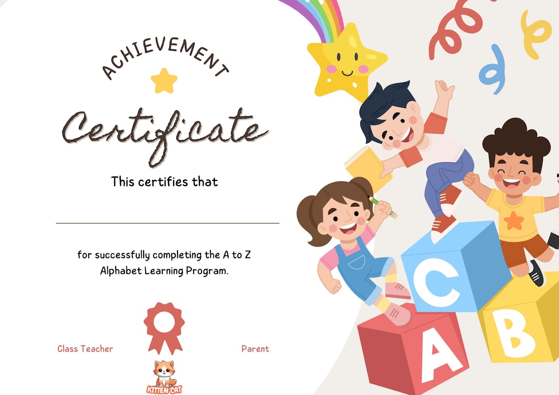 Printable ABC Graduation Certificate for Kids - Etsy