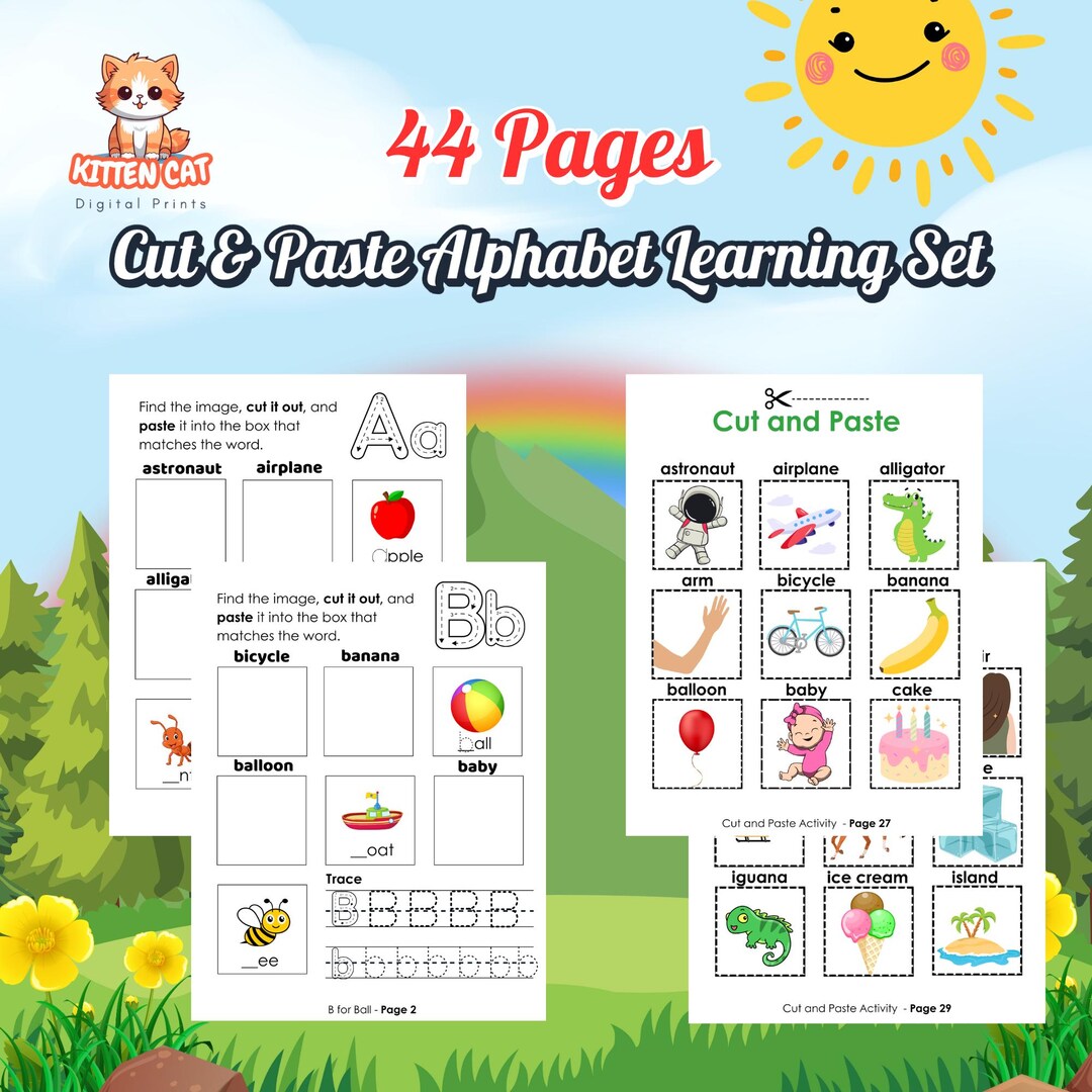 Cut and Paste Alphabet Learning Set Hands on Phonics and Letter ...
