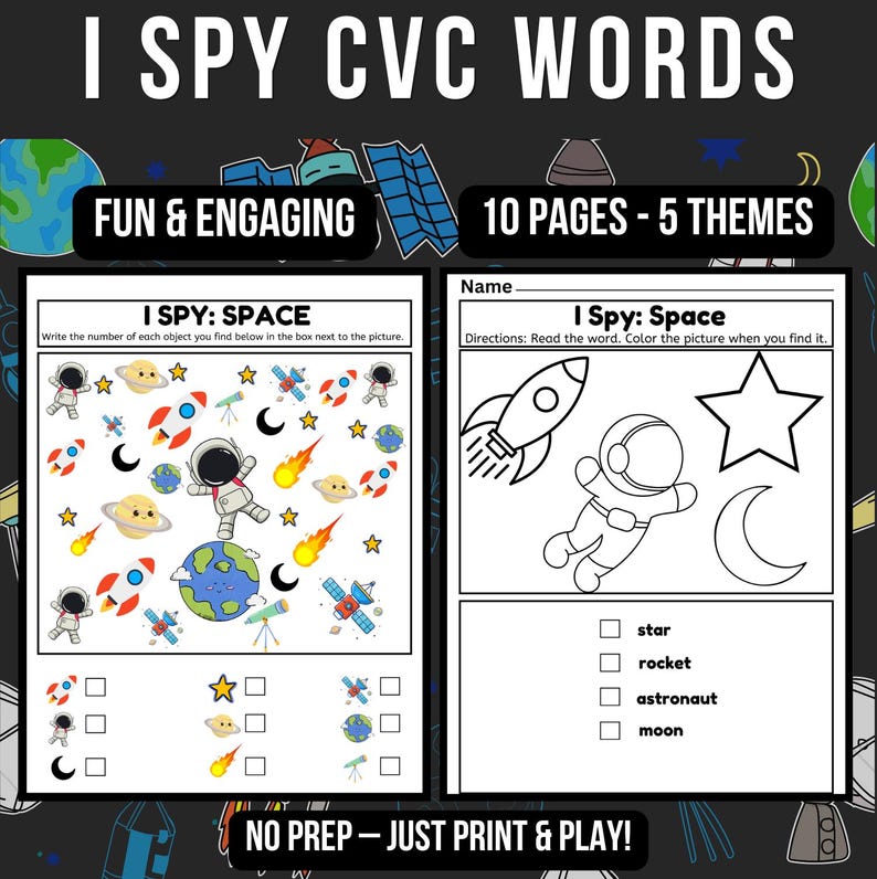 I Spy CVC Words Game Printable - Etsy