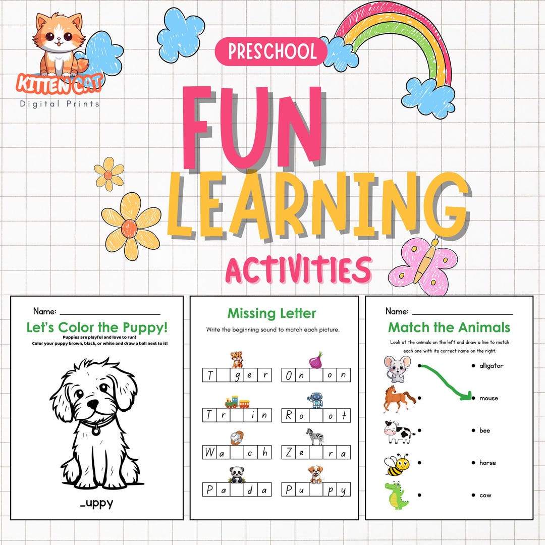 Fun Learning Activity Pack Printable - Etsy
