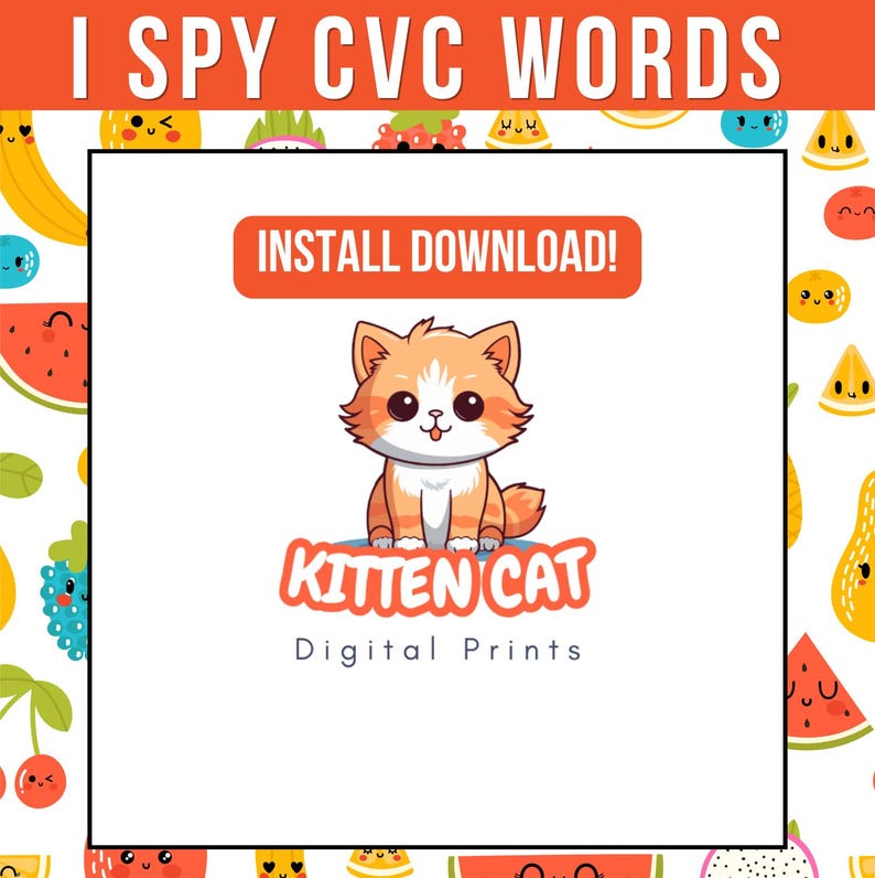 I Spy CVC Words Game Printable - Etsy Australia