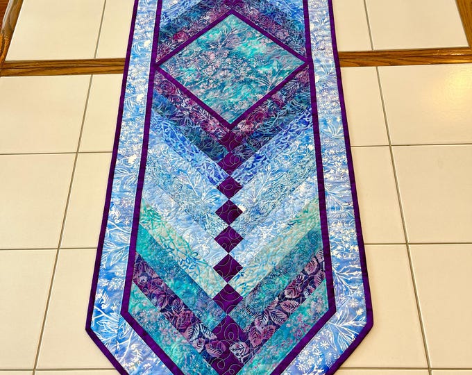 Quilted French Braid Batik Runner - Etsy