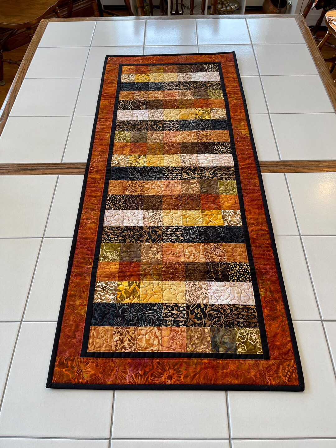 Quilted Batik Table Runner - Etsy