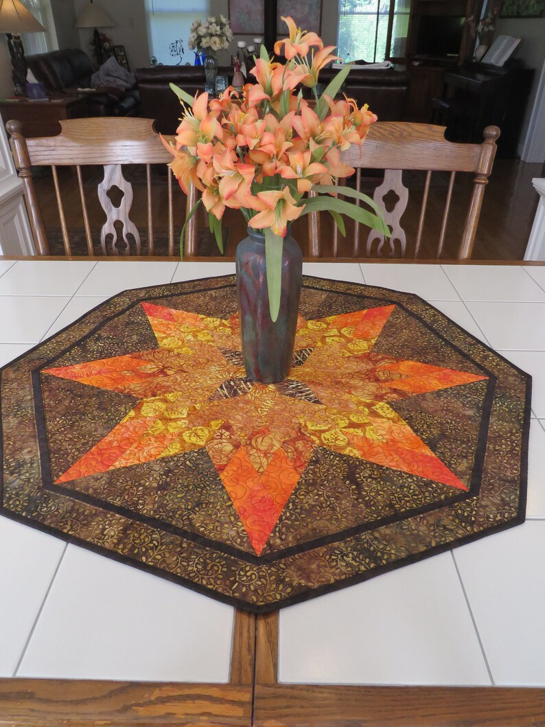 Autumn Star Quilted Batik Tablecloth - Etsy