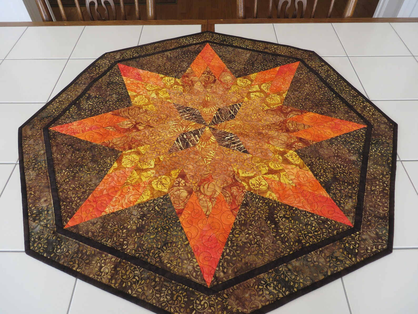 Autumn Star Quilted Batik Tablecloth - Etsy