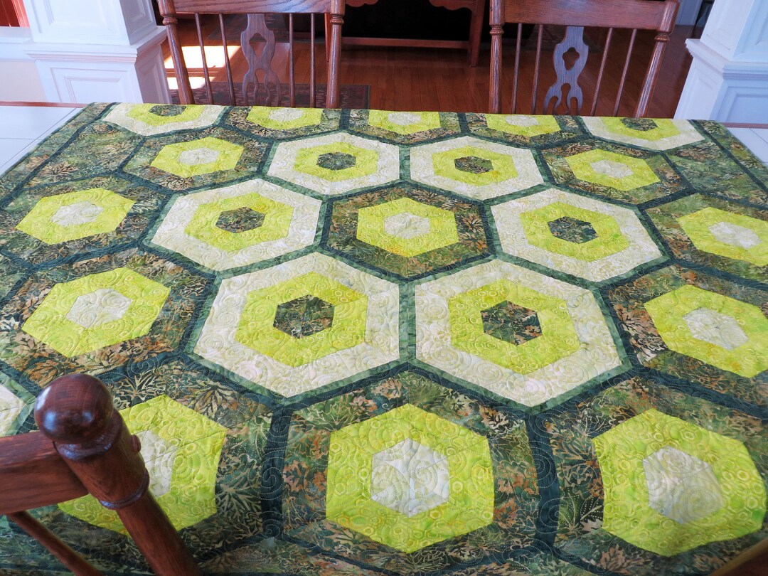 Quilted Batik Couch Throw Tablecloth Bed Topper - Etsy