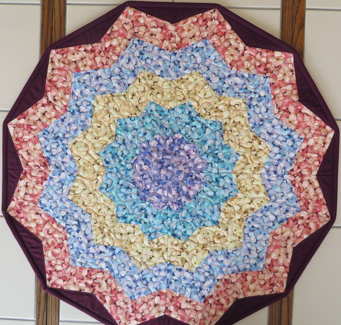 Round Quilted Centerpiece Floral - Etsy