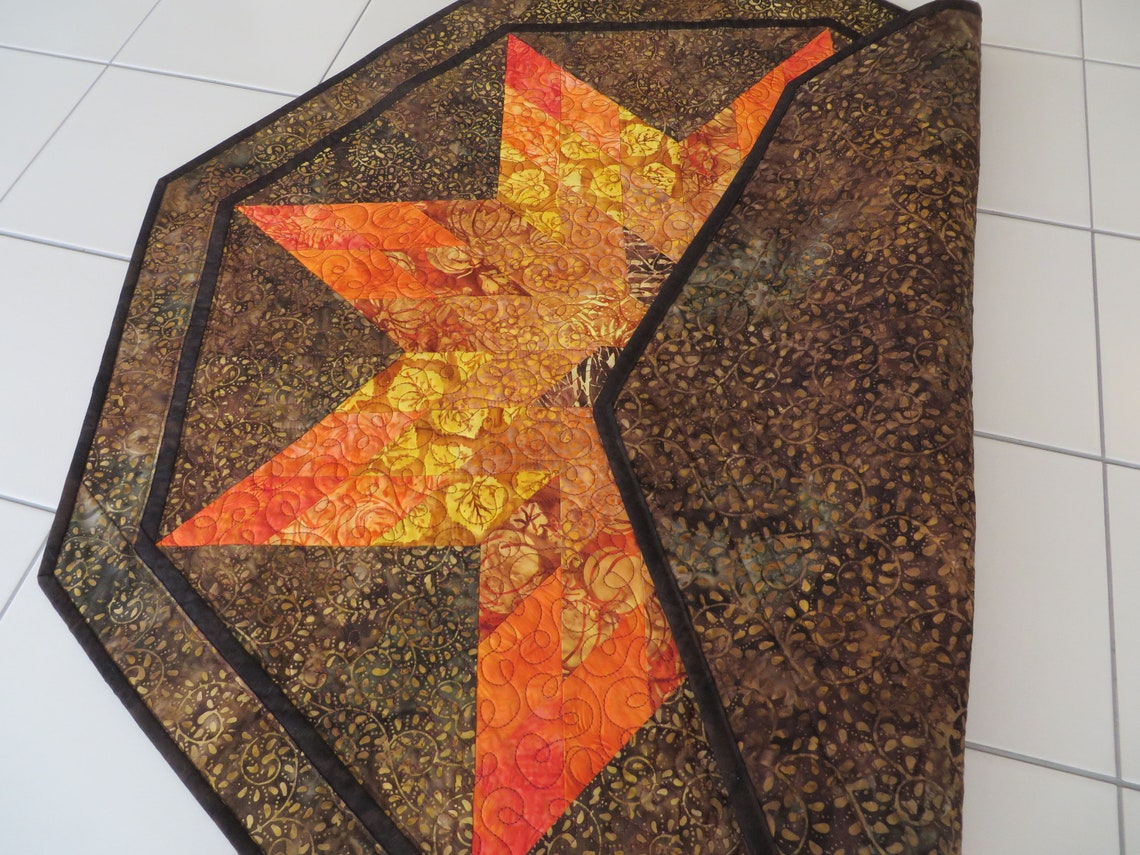 Autumn Star Quilted Batik Tablecloth - Etsy
