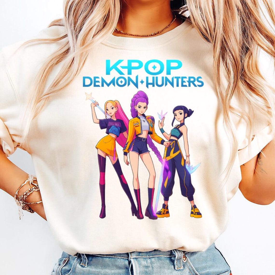 Huntrix Heroic Poses Group PNG, Mira, Rumi, Zoey, Kpop Demon Hunters ...