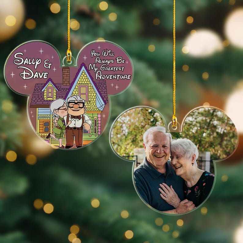 Personalized Disney Pixar up House Mickey Ear Christmas Ornament ...