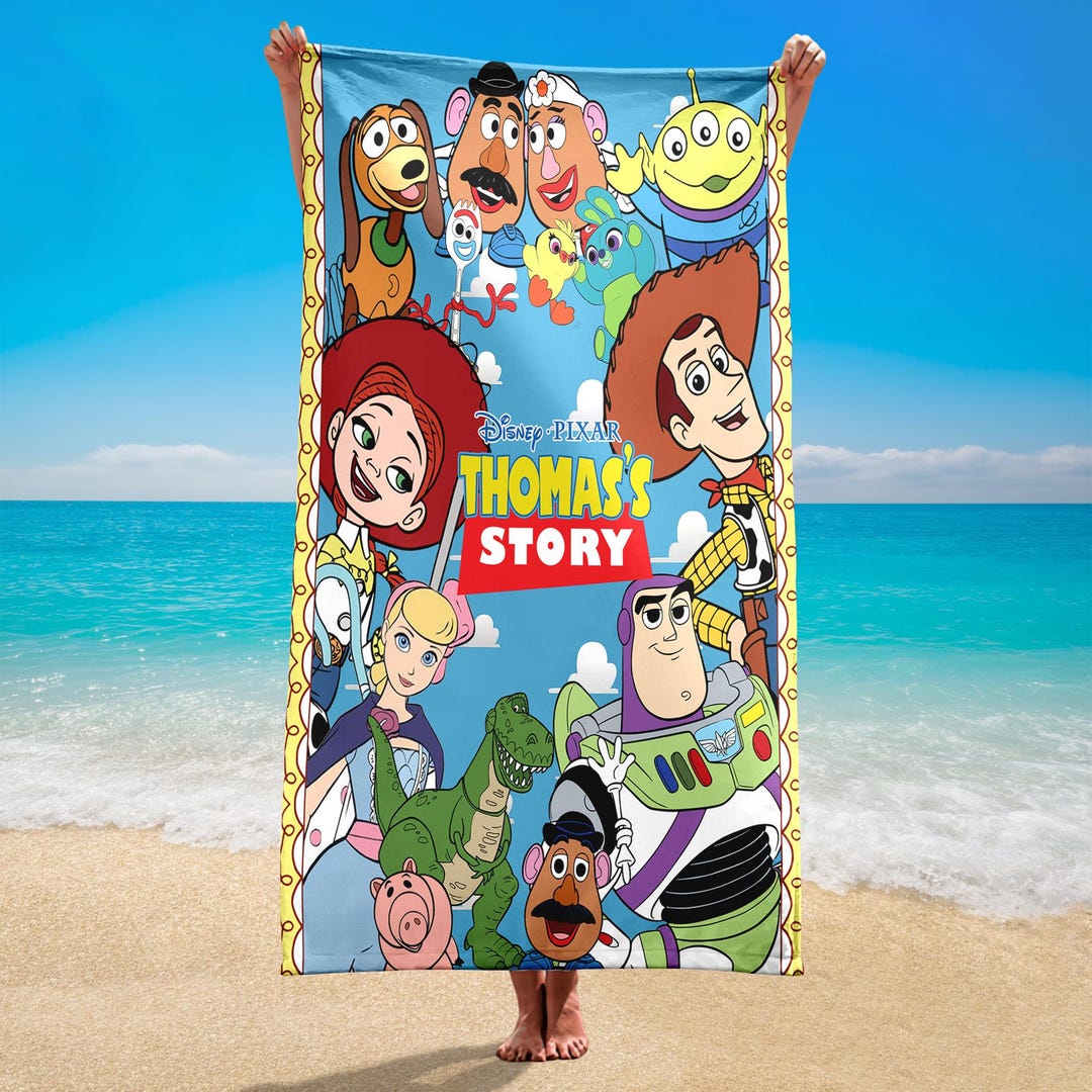 Custom Woody Buzz Lightyear Towels, Personalized Name Toy Story Beach ...