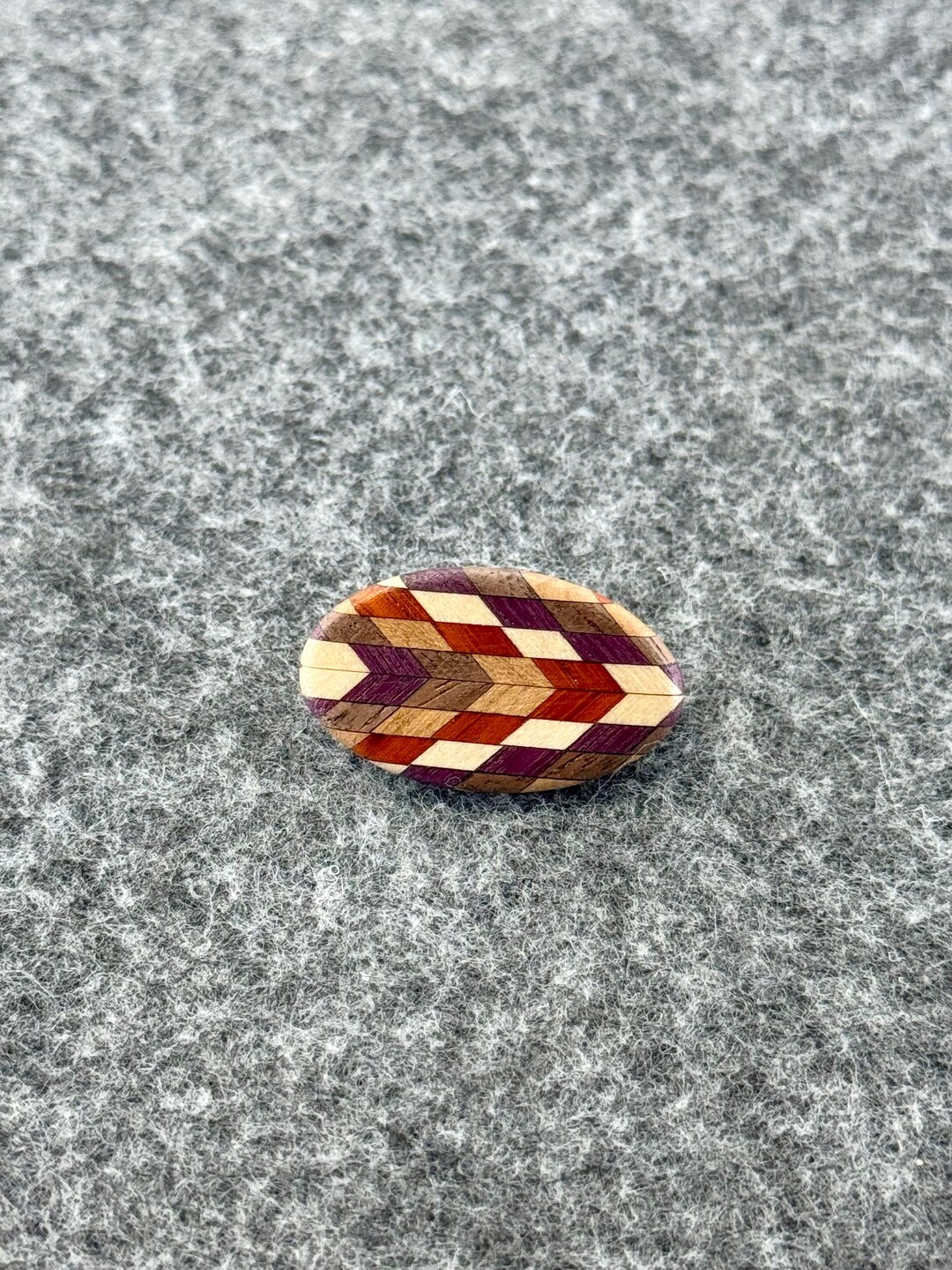 Oval Quilted Wood Brooch Pin With Hard Maple, Purpleheart, Walnut ...