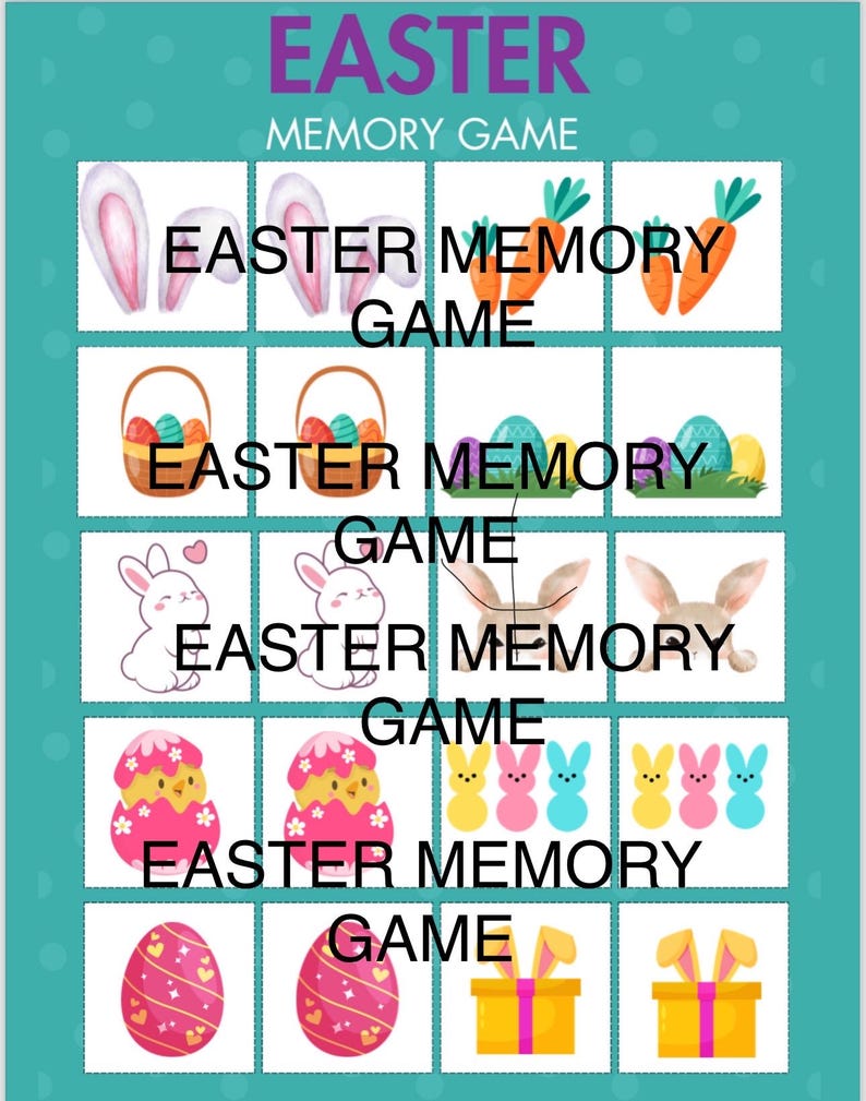Easter Memory Game - Etsy