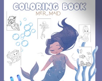 Printable Mermaid Coloring Book|100 Pages - Etsy
