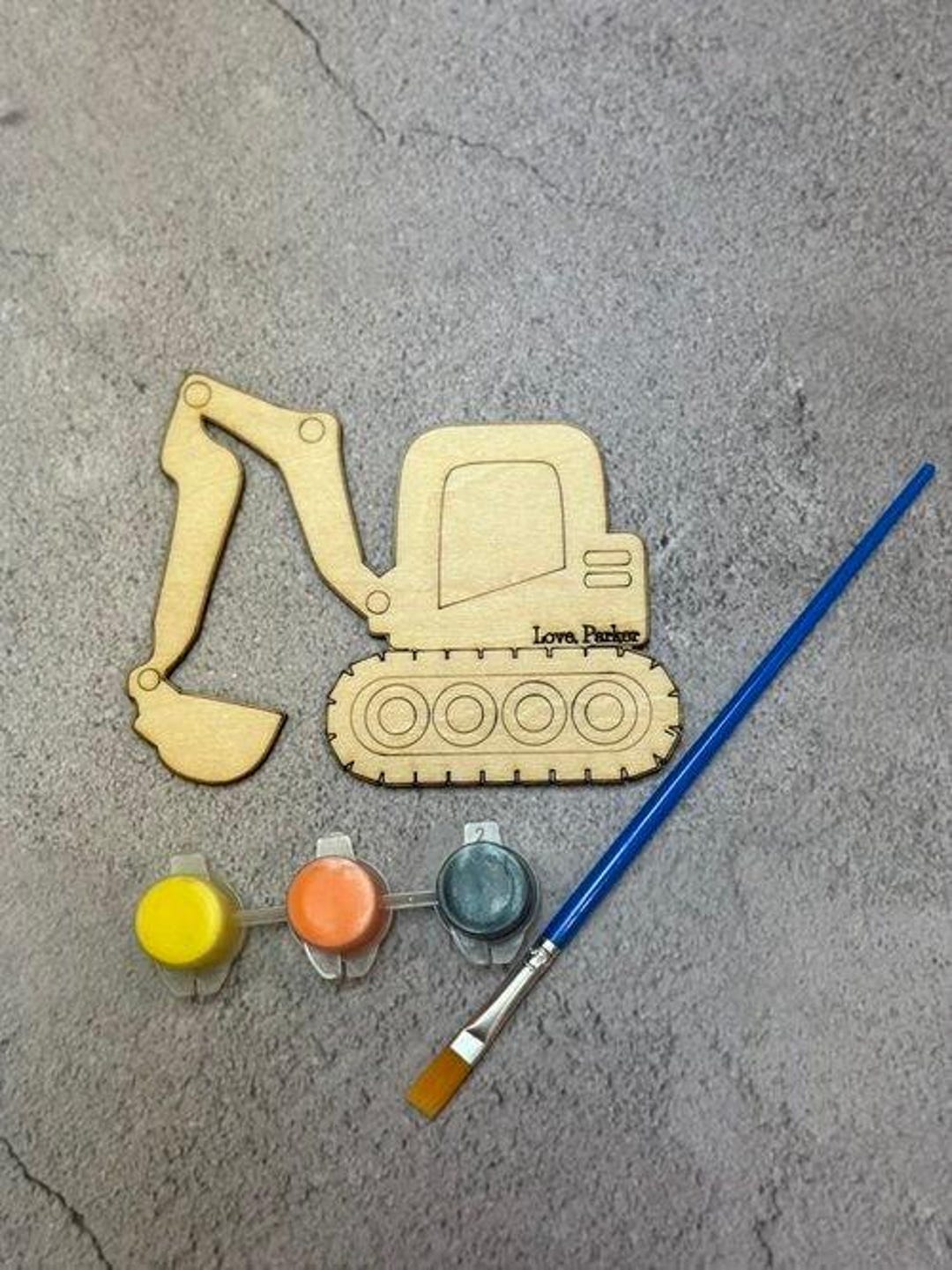 DIY Excavator Paint Kit | Wooden Craft Kit With Brush | Party Favors ...