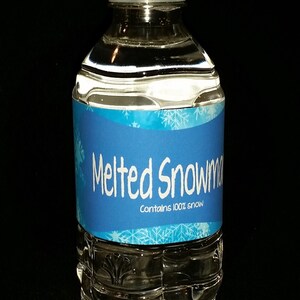 Melted Snowman Printable Water Bottle Label - Etsy