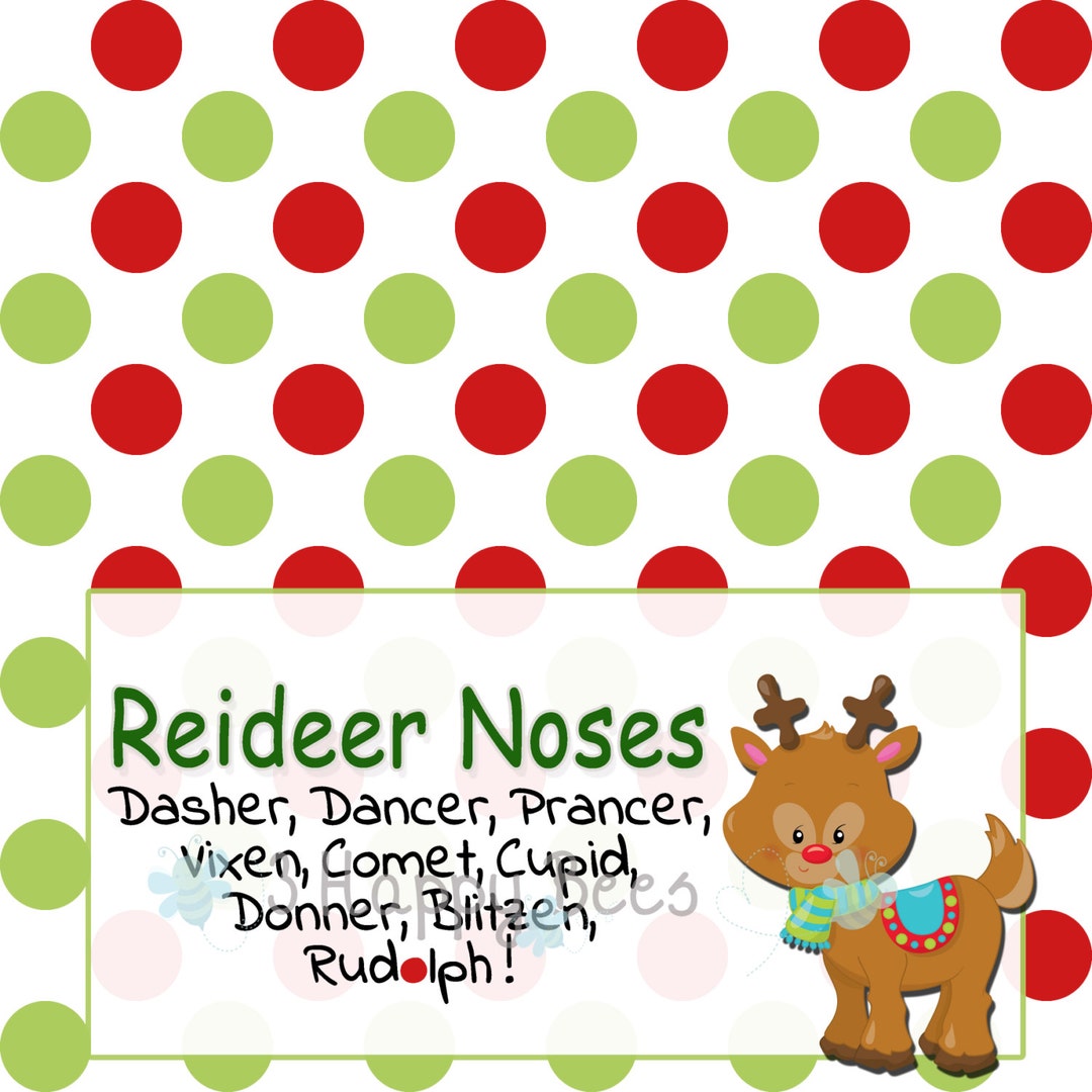 Reindeer Noses Christmas Party Bag Toppers, Christmas Treat Bag Label ...