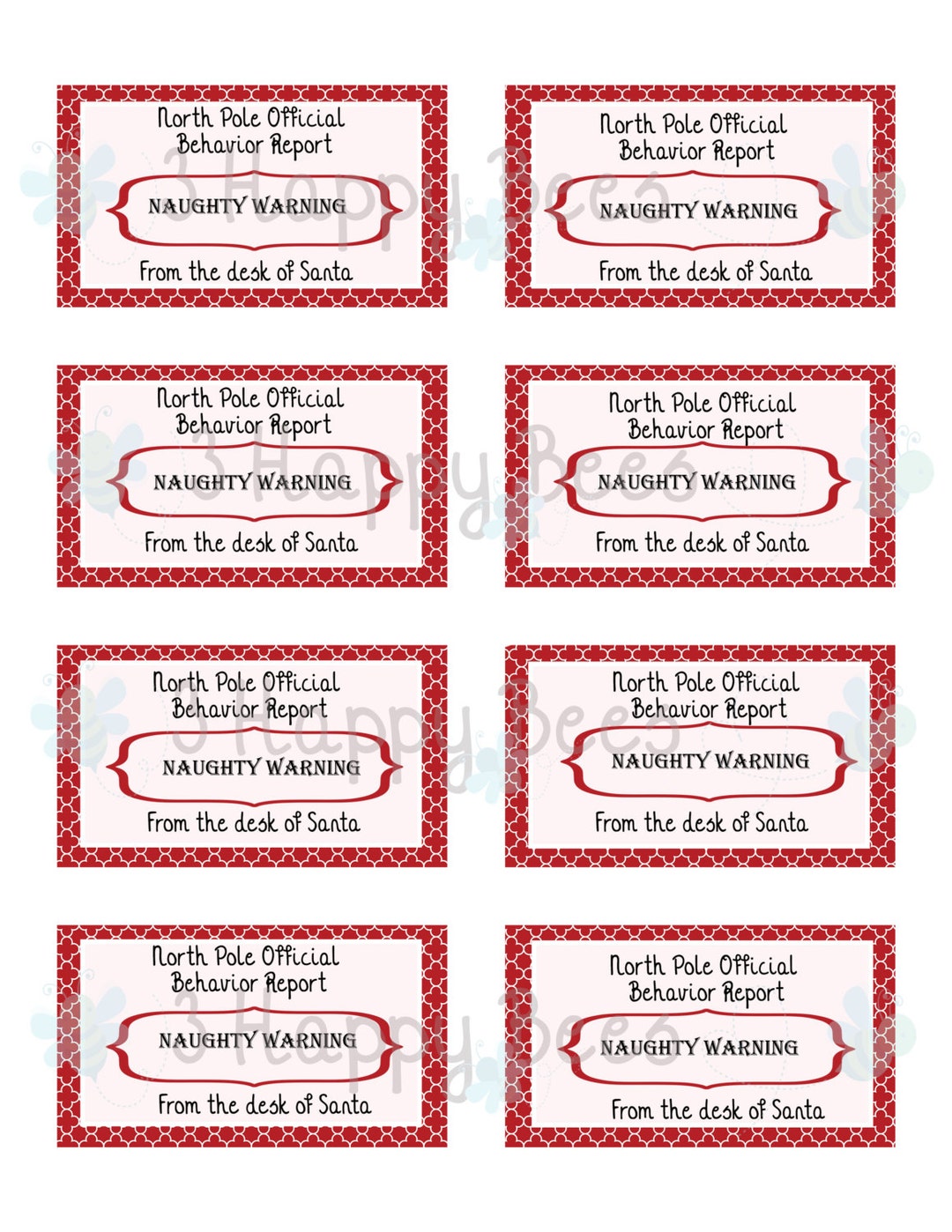 Printable Christmas Elf Notes | Elf Report Cards | Naughty or Nice ...