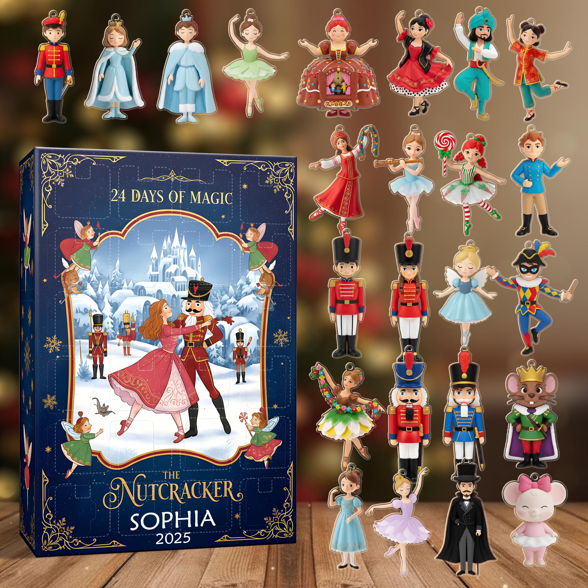Personalized Nutcracker Advent Calendar 2025, Acrylic Christmas Ornaments designed by Riddle ...