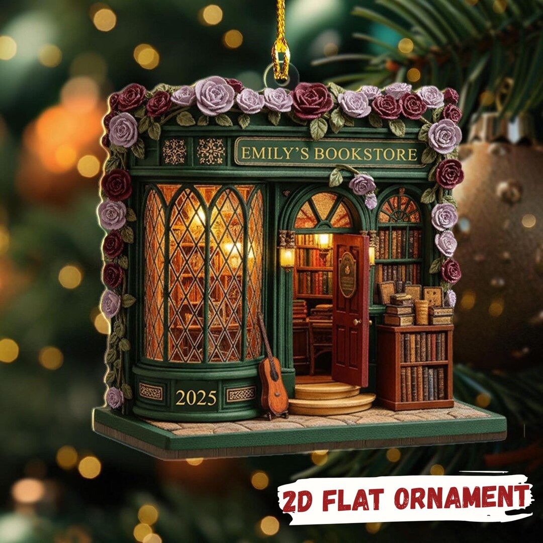 Personalized Bookstore Ornament 2025, Custom Name Book Store Gifts ...