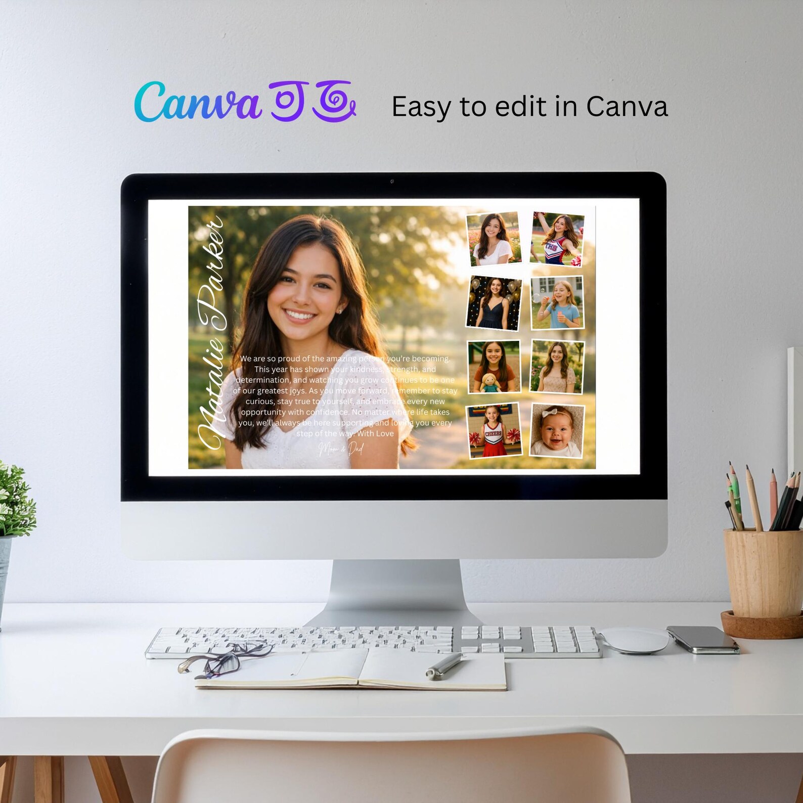 High School Senior Yearbook Quarter Page Ad Template Minimal Neutral ...