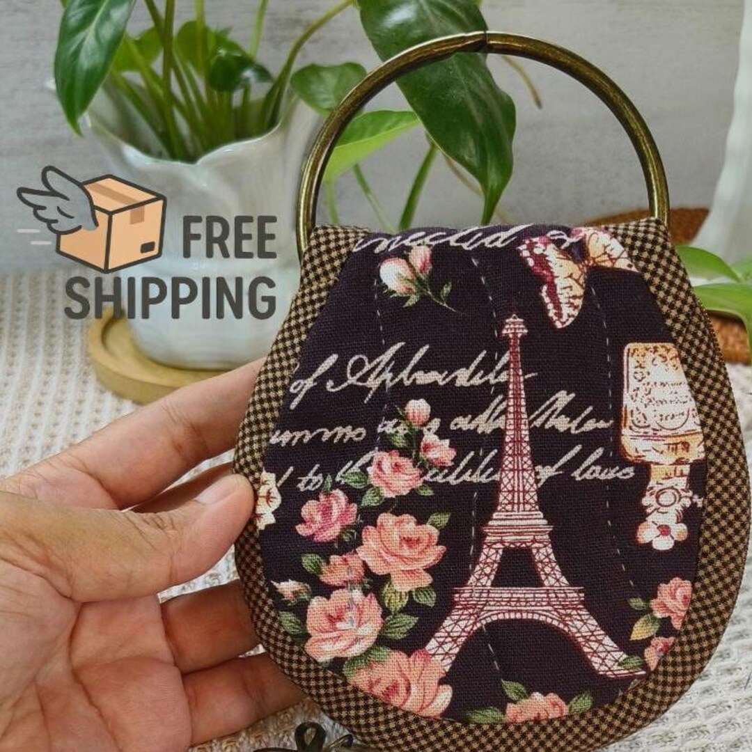 Handmade Key Pouch With Handle, Eiffel Tower Key Cover, French Vintage ...