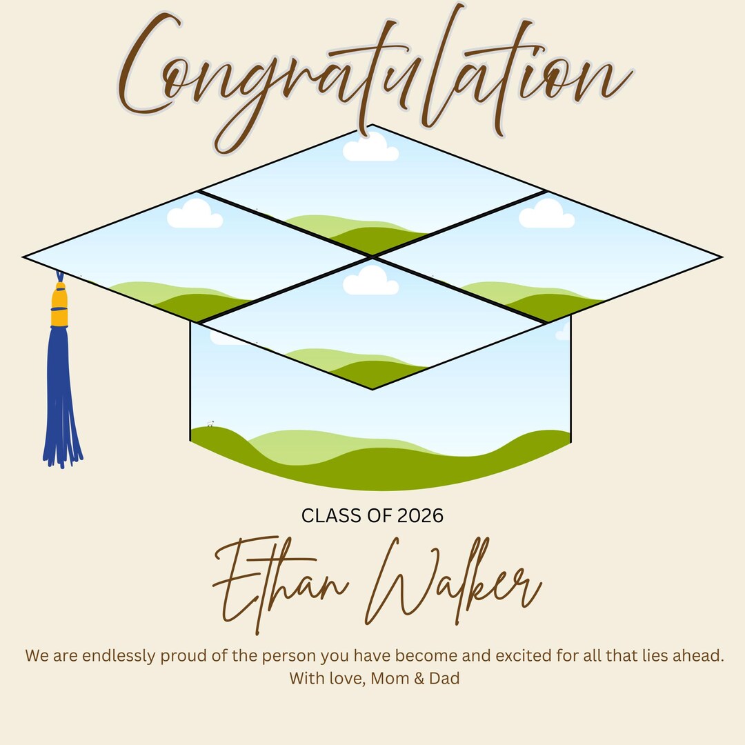 Senior Yearbook Ad Template Graduation Cap Photo Canva Editable Full ...