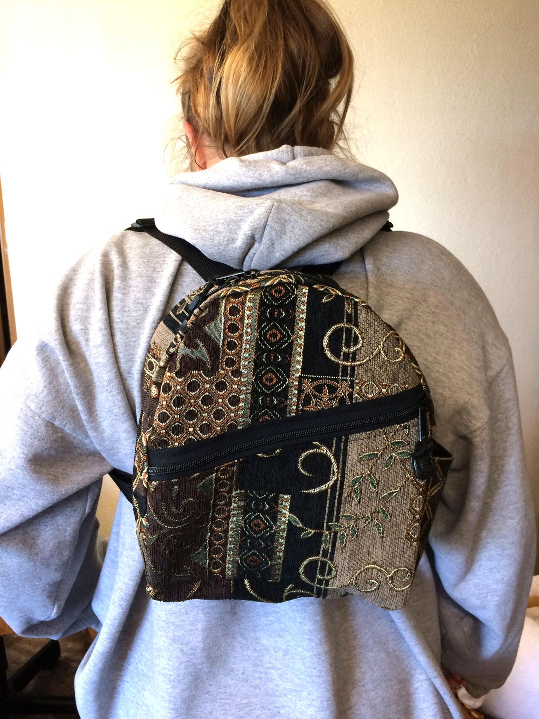 Backpack Purse - Backpack Bag - Handmade in Dartmouth Tapestry by MKI ...